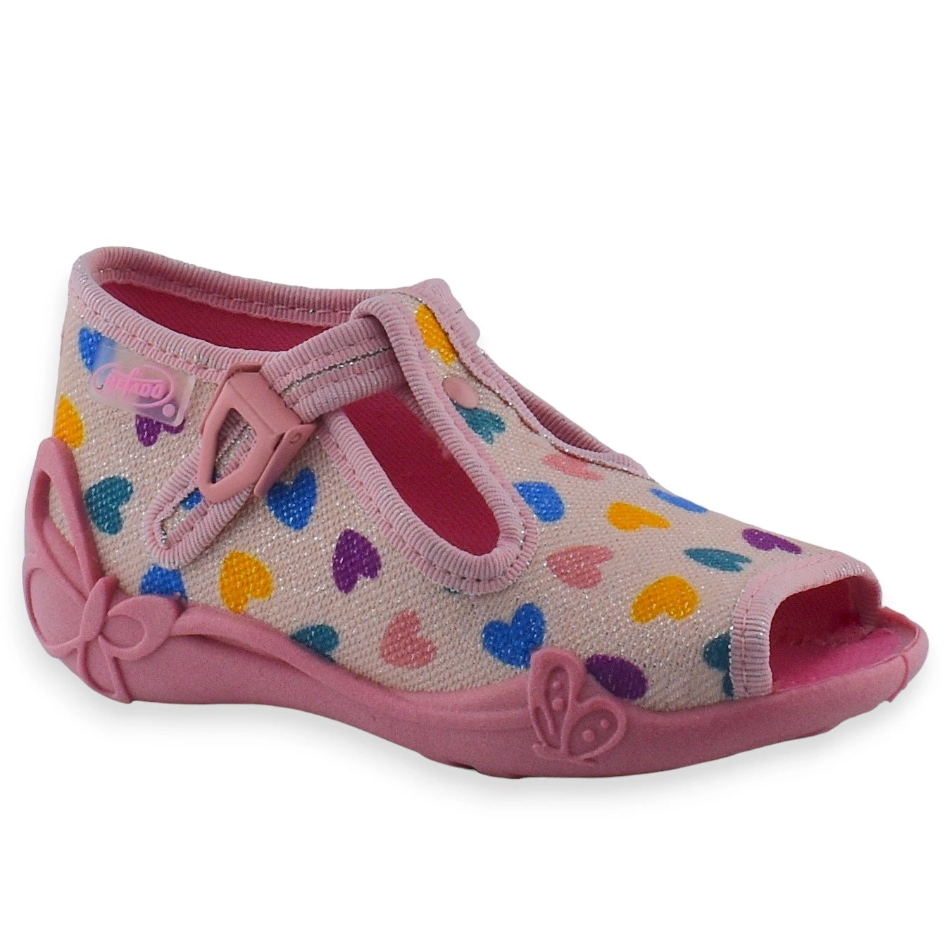Kapcie dla dziewczynki do żłobka Befado 213P140 Papi Różowy || Kolorowy ...